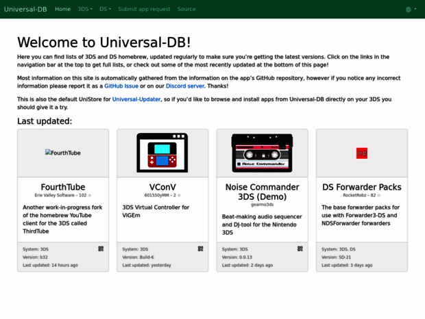 Bienvenue au db.universal-team.net page - Home | Universal-DB.