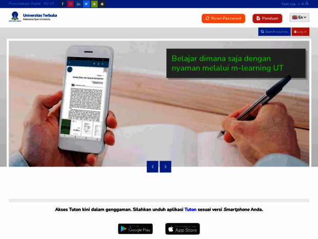 Bienvenue au elearning.ut.ac.id page - Home | ElearningUT.