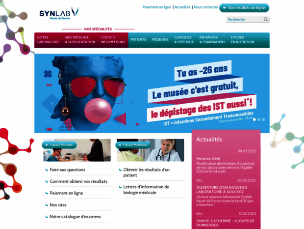 Bienvenue au hdf.synlab.fr page - Synlab Hauts de France | Laboratoire de Biologie Médicale ...