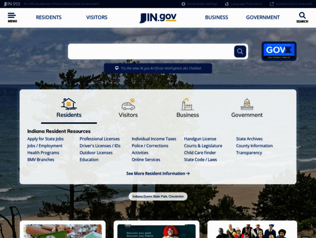 Bienvenue au indiana.gov page - IN.gov | The Official Website of the State of Indiana.