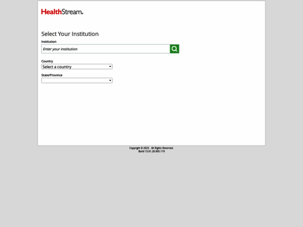 Bienvenue au login.healthstream.com page - Welcome to HealthStream.