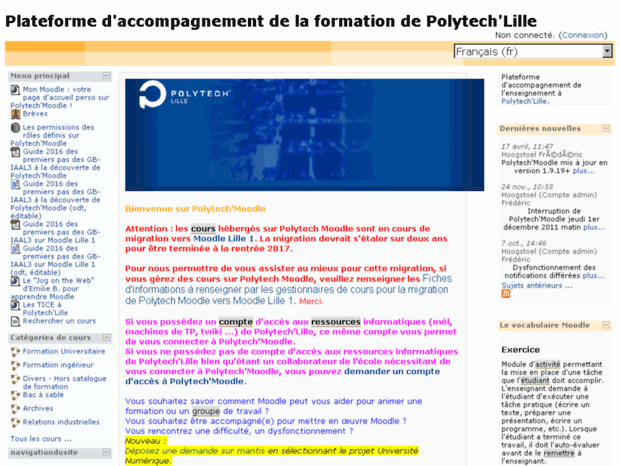 Bienvenue au moodle.polytech-lille.fr page - Plateforme d'accompagnement de la formation de ...