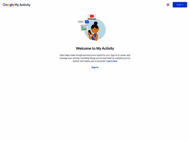 Bienvenue au myactivity.google.com page - Welcome to My Activity.