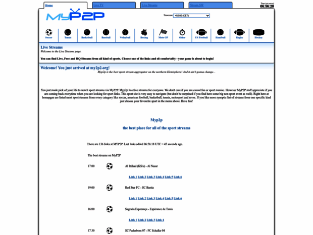 Bienvenue au myp2p.biz page - MyP2P | Live Sport Streams For Free.