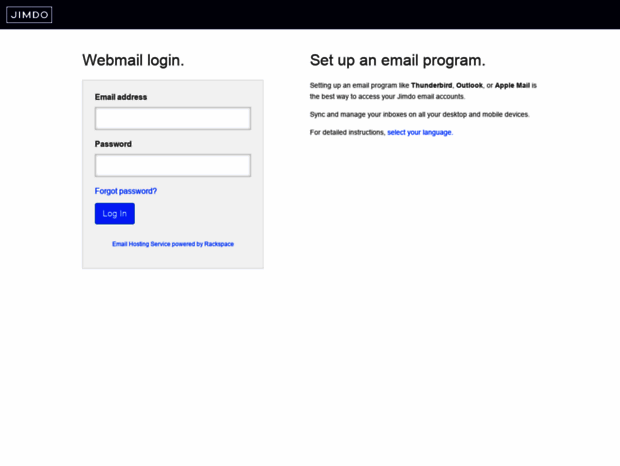 Bienvenue au webmail.jimdo.com page - Jimdo Webmail - Login.