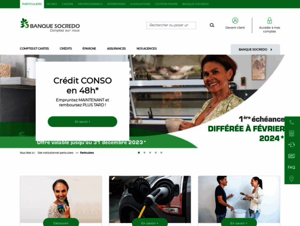 Bienvenue au websoc.socredo.com page - Particuliers | Banque SOCREDO.