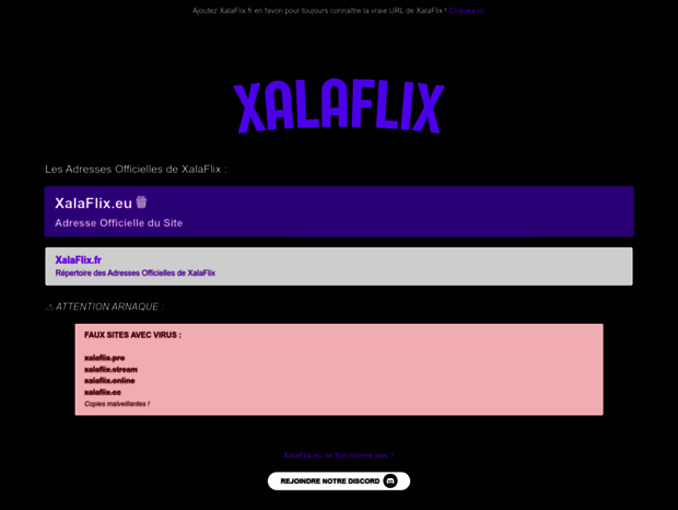 Bienvenue au xalaflix.fr page - XalaFlix - Les Adresses Officielles.