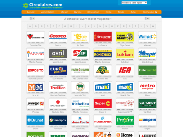 Bienvenue au adonis.circulaires.com page - Circulaires des grands magasins.