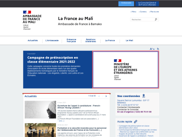 Bienvenue au ambafrance-ml.org page - La France au Mali.