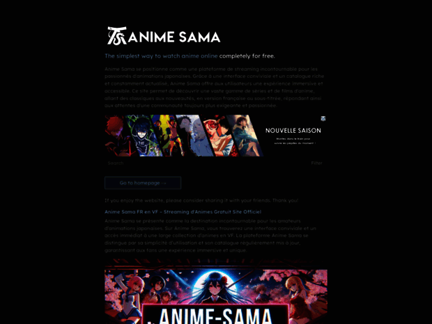 Bienvenue au anime-sama.cx page - Anime Sama FR en VF – Streaming d ...