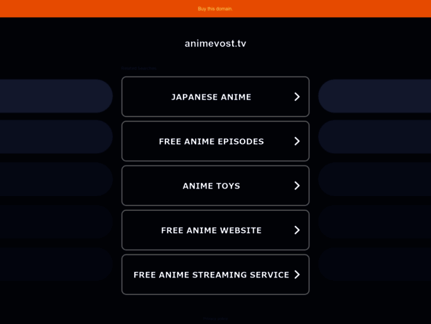Bienvenue au animevost.tv page