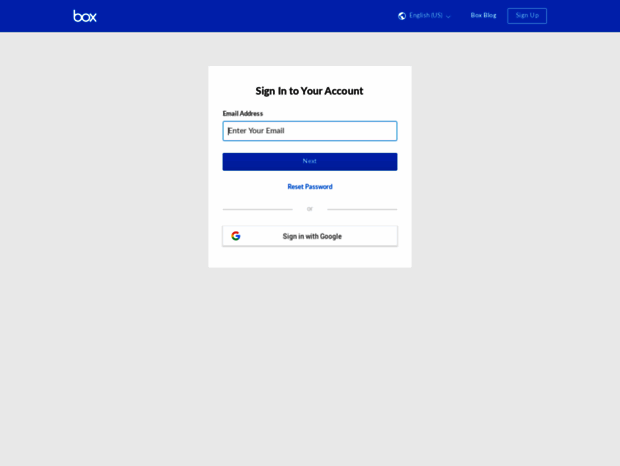Bienvenue au app.box.com page - Box | Login.