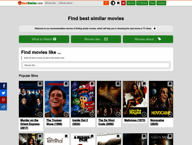 Bienvenue au bestsimilar.com page - Best Similar Movies Recommendation ...