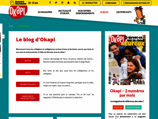 Bienvenue au blog.okapi.fr page - Le blog d'Okapi Archives - Okapi.