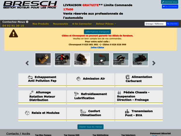 Bienvenue au bresch.com page - Bresch SAS - Pièces détachées Automobile ...