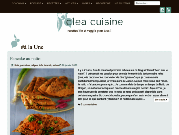 Bienvenue au cleacuisine.fr page - Clea cuisine | recettes bio et ...