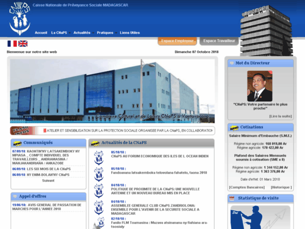 Bienvenue au cnaps.mg page - Caisse Nationale de Prévoyance Sociale.