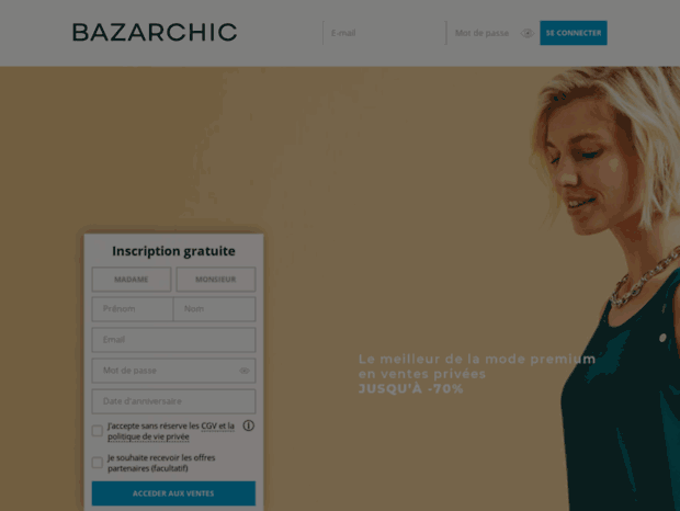 Bienvenue au connect.bazarchic.com page - Ventes Privées de Grandes ...