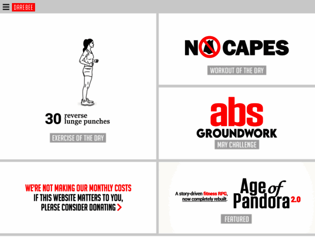 Bienvenue au darebee.com page - DAREBEE - Home Workouts.