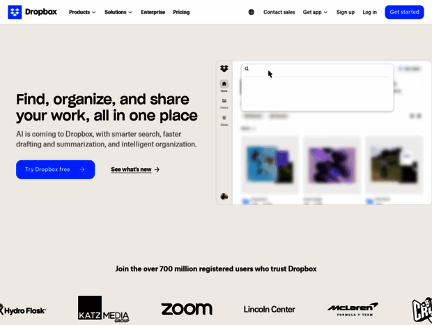 Bienvenue au dropbox.com page - Dropbox.com.
