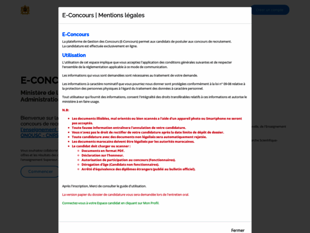 Bienvenue au econcours.enssup.gov.ma page - E-Concours | Ministère de l ...