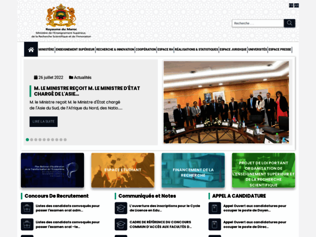 Bienvenue au enssup.gov.ma page - Ministère de l'Enseignement Supérieur ...