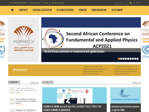 Bienvenue au ent.uca.ma page - Bienvenue sur le Portail de l'UCA.
