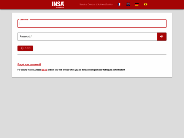 Bienvenue au extranet.insa-strasbourg.fr page - CAS - Central ...