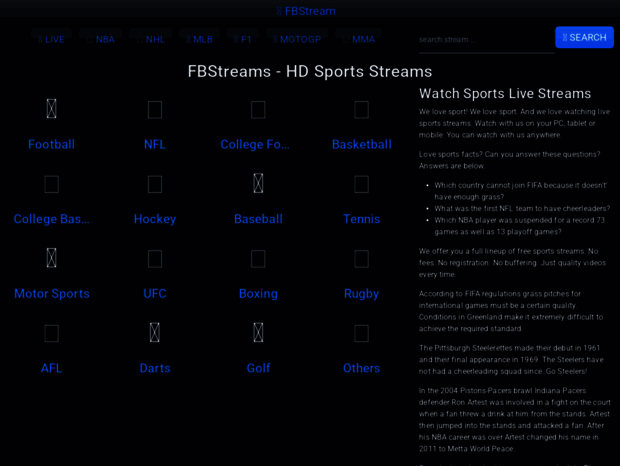 Bienvenue au fbstream.tv page - FBStreams - Soccer,Football Sports HD ...