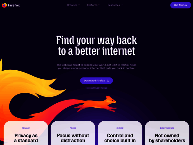 Bienvenue au firefox.com page - Get Firefox for desktop — Firefox (US).