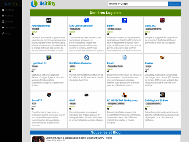 Bienvenue au fr.utilidades-utiles.com page - Usitility - Logiciels de ...