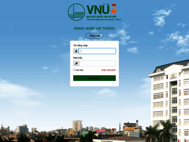 Bienvenue au idp.vnu.edu.vn page - Welcome to Keycloak.