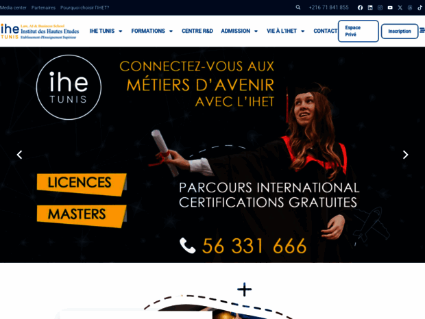 Bienvenue au ihet.ens.tn page - IHE TUNIS: Institut des Hautes Etudes ...