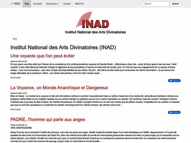 Bienvenue au inad.info page - Institut National des Arts Divinatoires ...