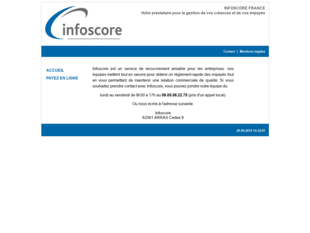 Bienvenue au infoscore.fr page - Infoscore France.