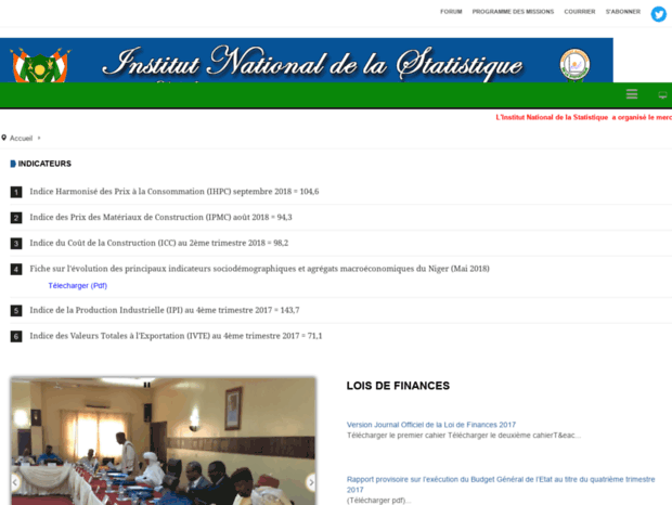 Bienvenue au ins.ne page - Institut National de la Statistique du Niger.