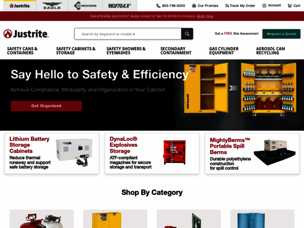 Bienvenue au justrite.com page - Safety Cans - Safety Cabinets - Spill ...