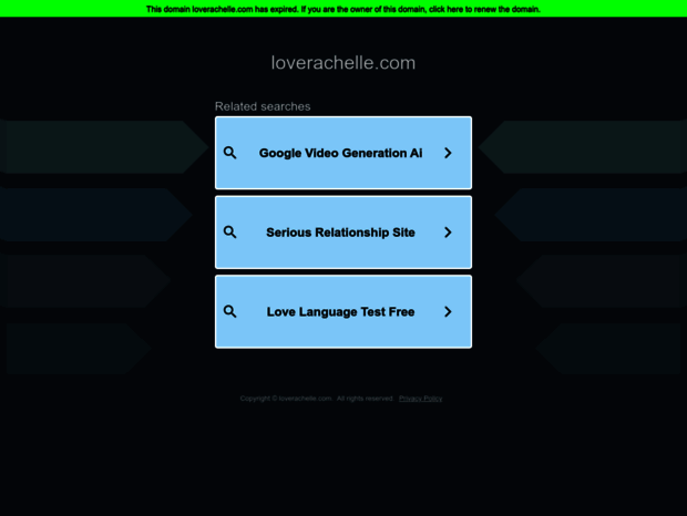 Bienvenue au loverachelle.com page