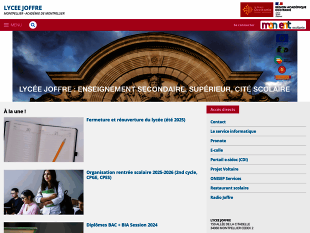 Bienvenue au lyceejoffre.net page - LYCEE JOFFRE.