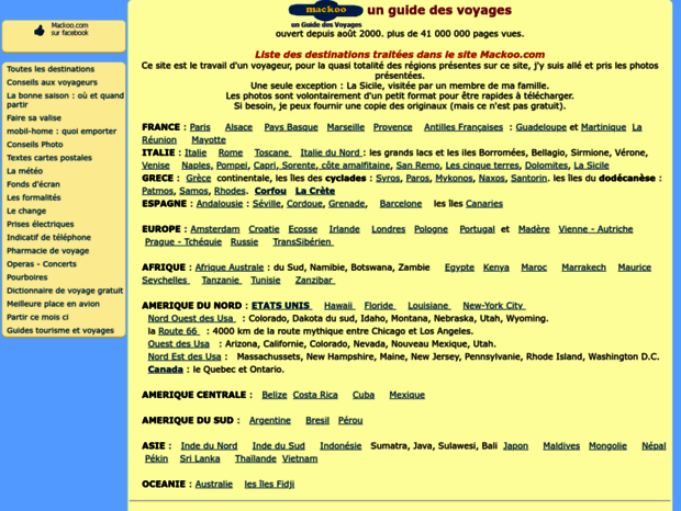Bienvenue au mackoo.com page - Guide des voyages, conseils, reportages ...