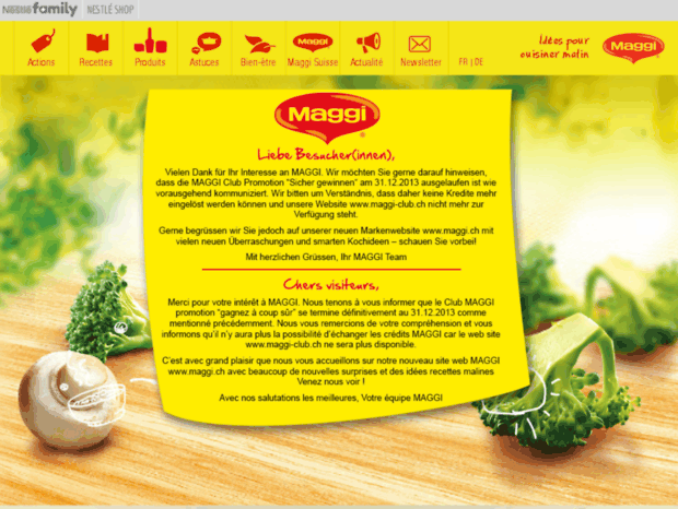 Bienvenue au maggi-club.ch page - Maggi.