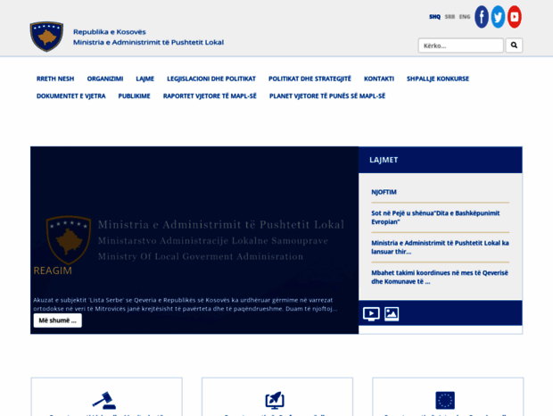 Bienvenue au mapl.rks-gov.net page - Ministria e Administrimit te ...