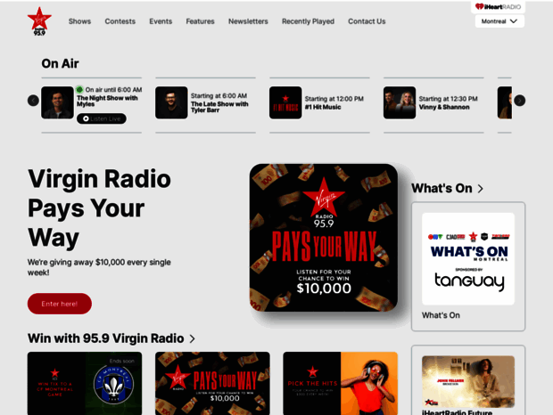 Bienvenue au montreal.virginradio.ca page - 95.9 Virgin Radio CJFM-FM ...