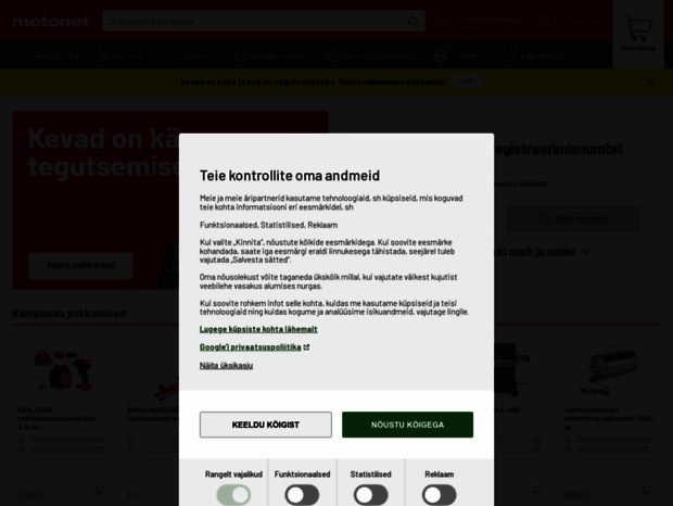 Bienvenue au motonet.ee page - Autoinimese kaubamaja | Motonet Estonia OÜ.