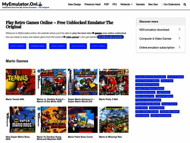 Bienvenue au myemulator.onl page - Play Retro Games Online Free ...
