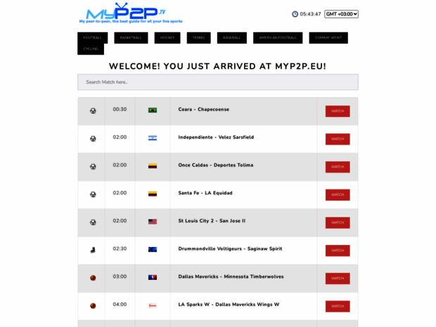 Bienvenue au myp2p.stream page - My peer-to-peer all your live sport ...