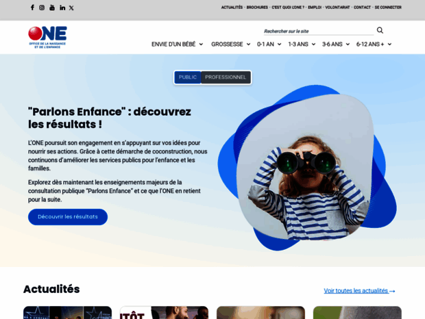 Bienvenue au one.be page - ONE - Office de la naissance et de l'enfance.