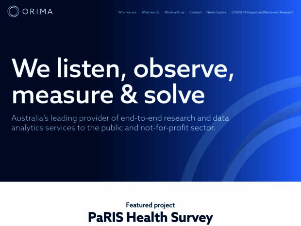 Bienvenue au orima.com page - Home - ORIMA Research, Australia's ...