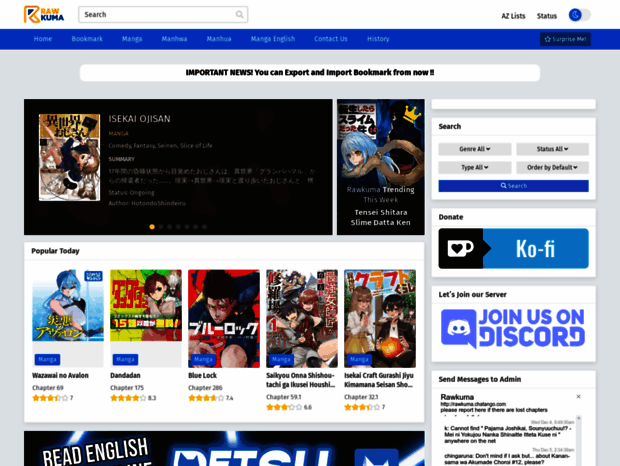 Bienvenue au rawkuma.net page - Rawkuma – Read Raw Manga Online Hiqh ...