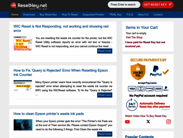 Bienvenue au resetkey.net page - WIC Reset Key Serial - Epson ...